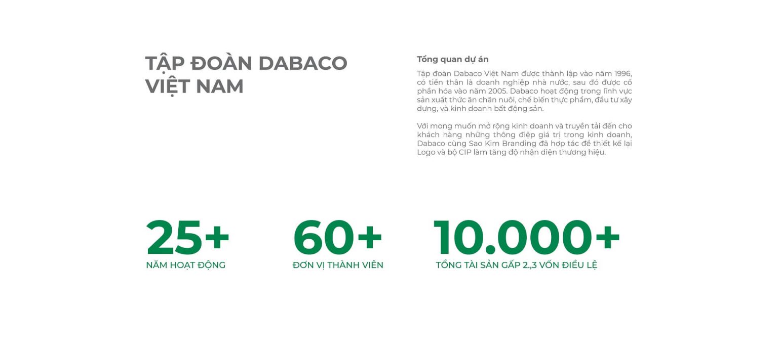 Dự án Thiết Kế Thương Hiệu DABACO GROUP | Sao Kim Branding